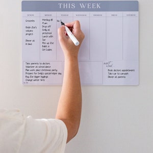 Weekly Planner Reusable Dry Erase | Weekly Whiteboard | Weekly Planner ...