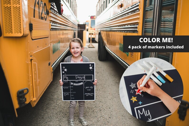 Back to School Erasable Board Color Me Board First Day of - Etsy