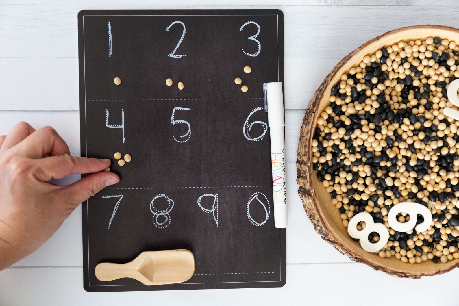 Numbers / Lines Reversible Mini Learning Mat Learning - Chalk Crayon ...