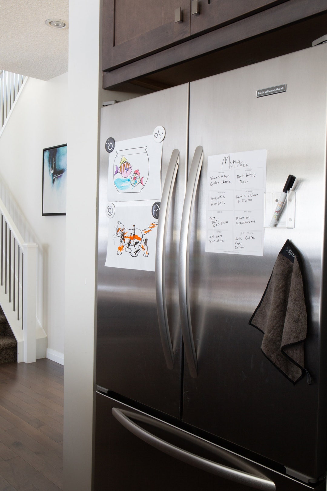 Magnetic Menu Planner Dry Erase Board | Whiteboard Menu Planner ...