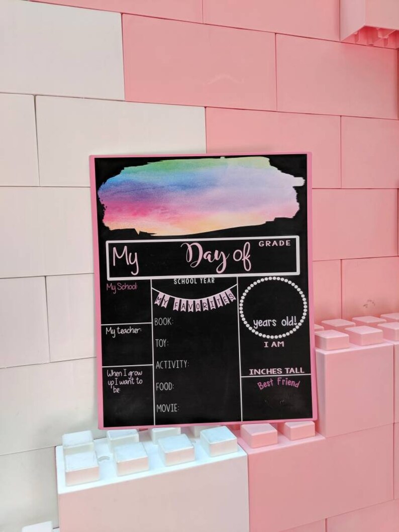 Back to School Erasable Board Rainbow Pastel Watercolor - Etsy