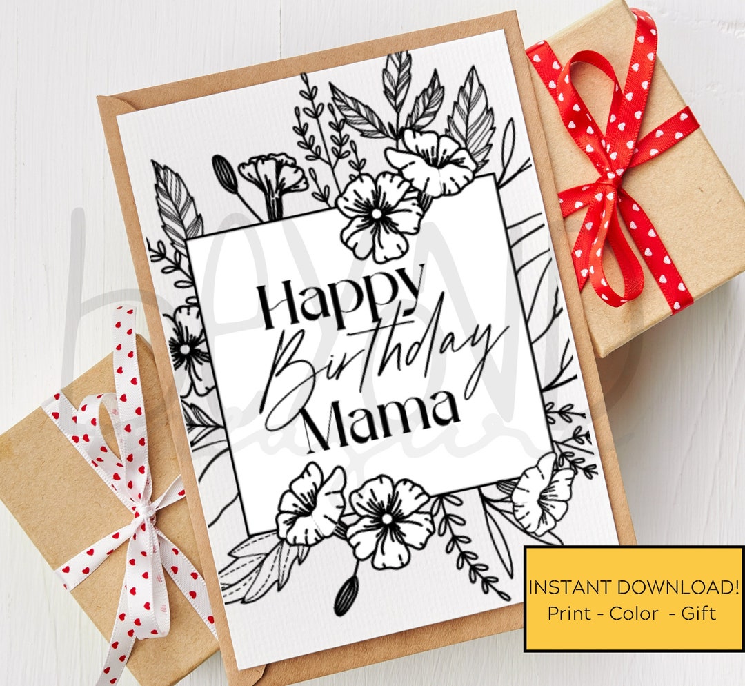 Printable Happy Birthday Mama Card - Etsy