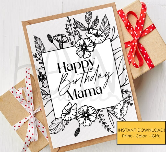 Printable Happy Birthday Mama Card - Etsy