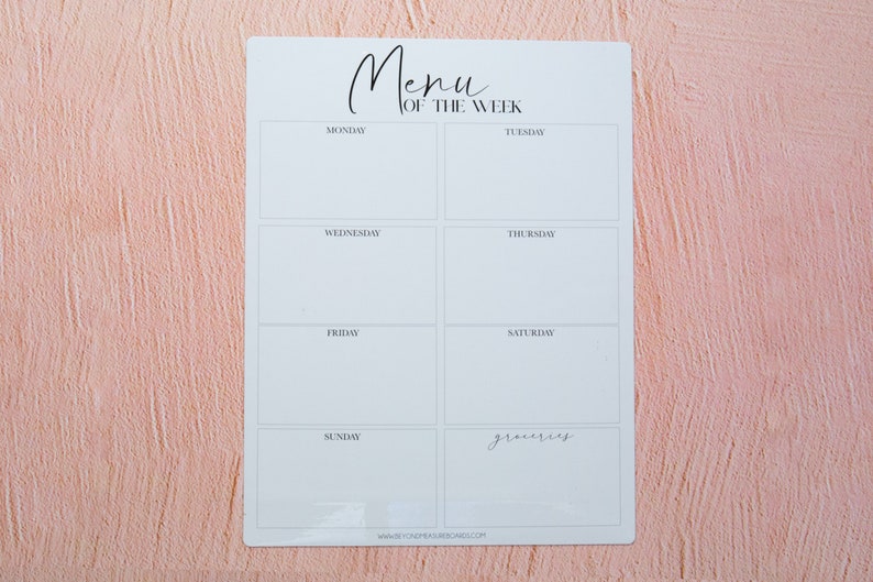 Magnetic Menu Planner Dry Erase Board Whiteboard Menu - Etsy