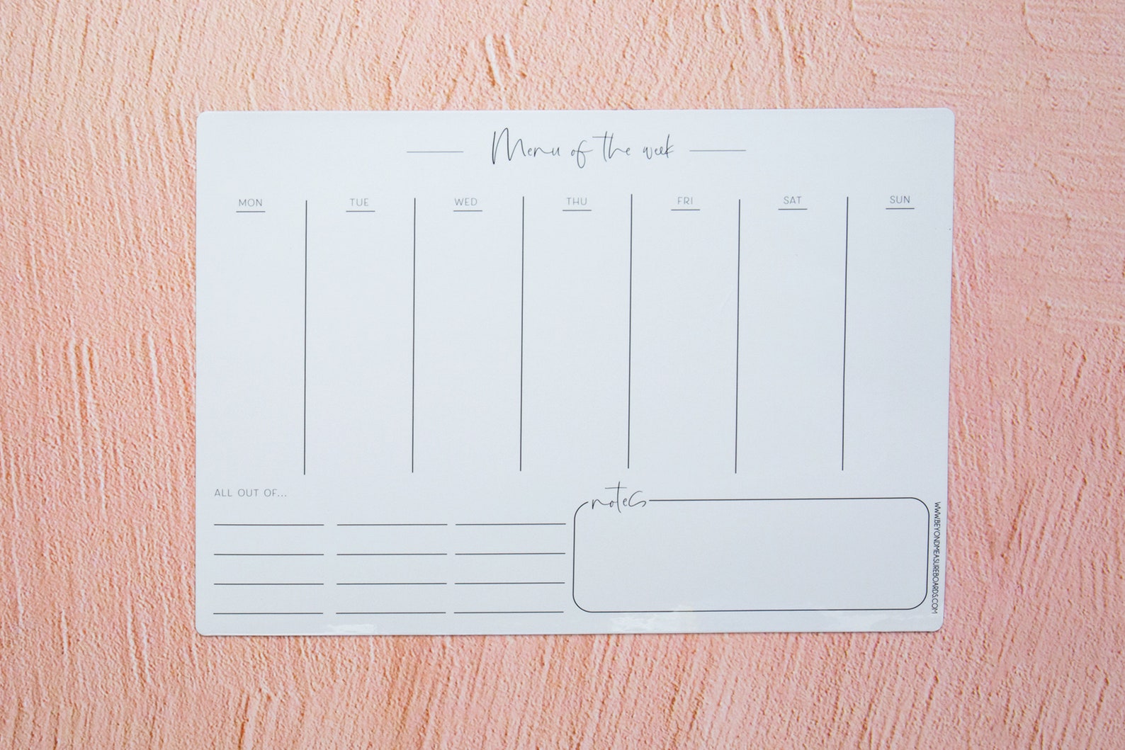 Weekly Horizontal Magnetic Menu Planner Dry Erase | Whiteboard Planner ...
