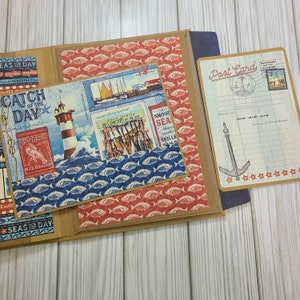 Handmade Mini Album Scrapbook - Ready for Photos - Seas the Day Graphic ...
