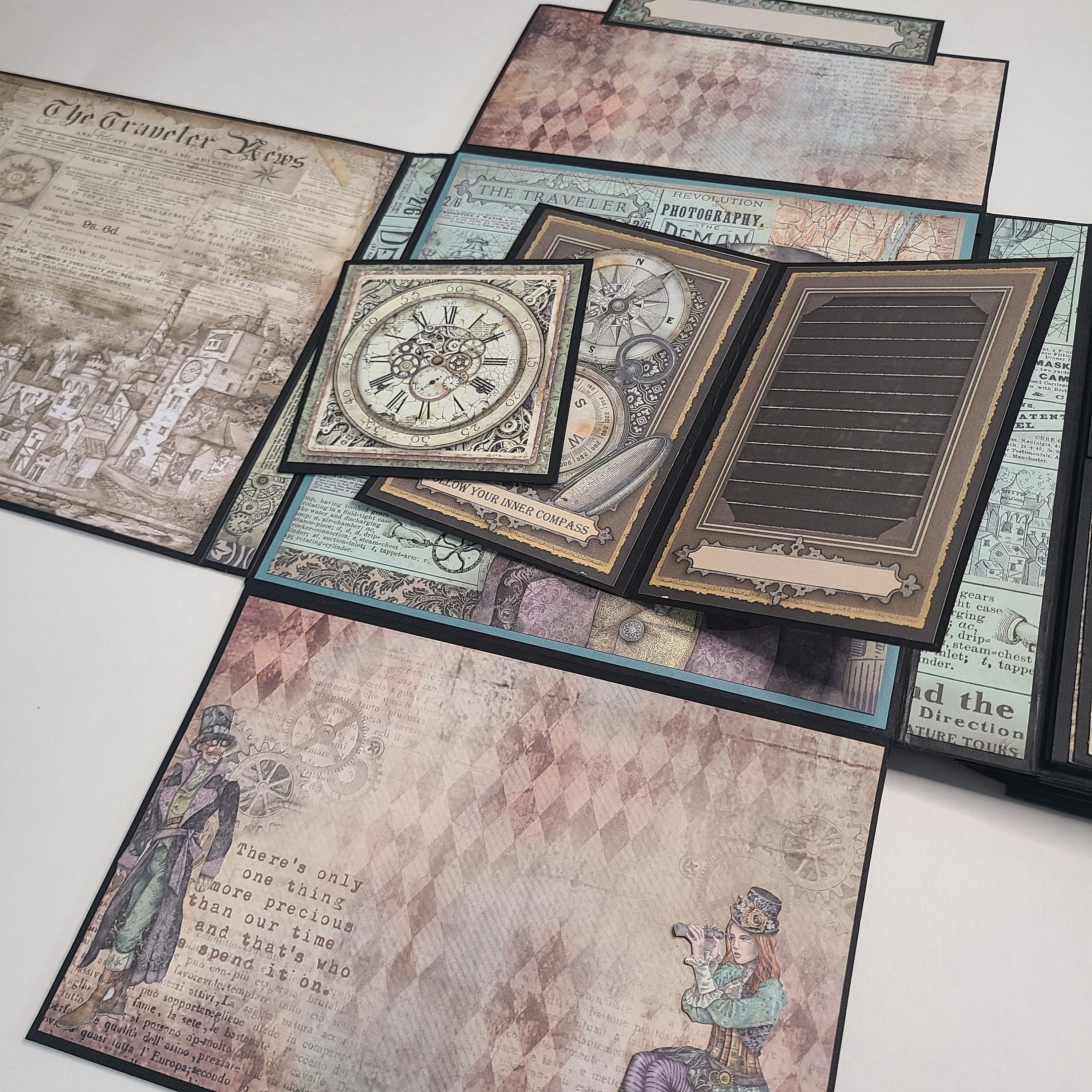 Handmade Folio Album Scrapbook - Ready for Photos - Stamperia Sir and ...