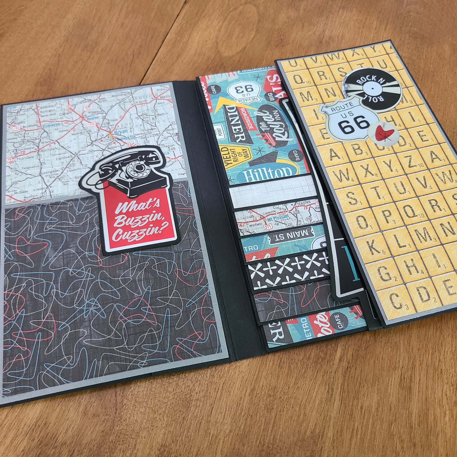 Handmade Mini Folio Album Scrapbook - Retro 50s Road Trip Vacation - Etsy