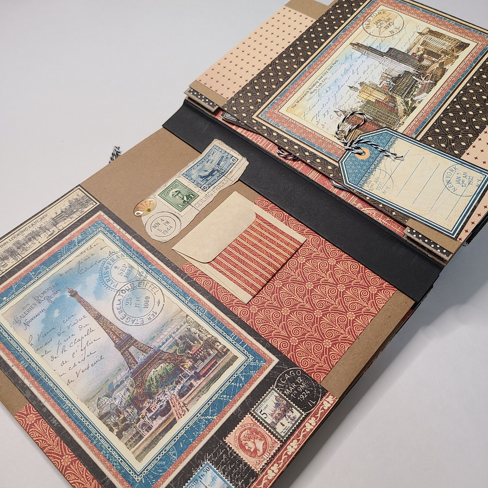 Handmade Folio Album Scrapbook - Ready for Photos - Graphic 45 City ...