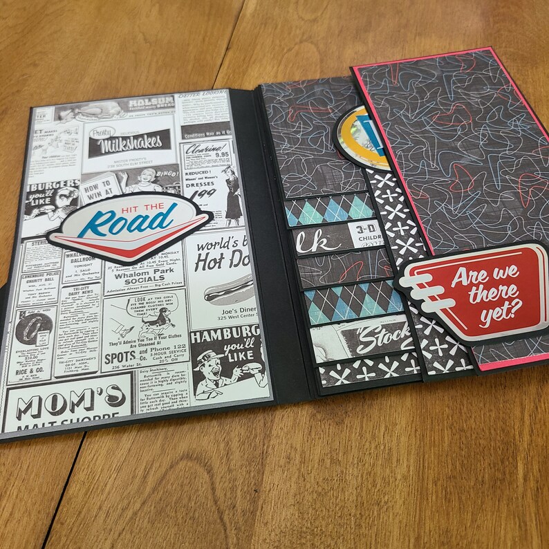 Handmade Mini Folio Album Scrapbook - Retro 50s Road Trip Vacation - Etsy