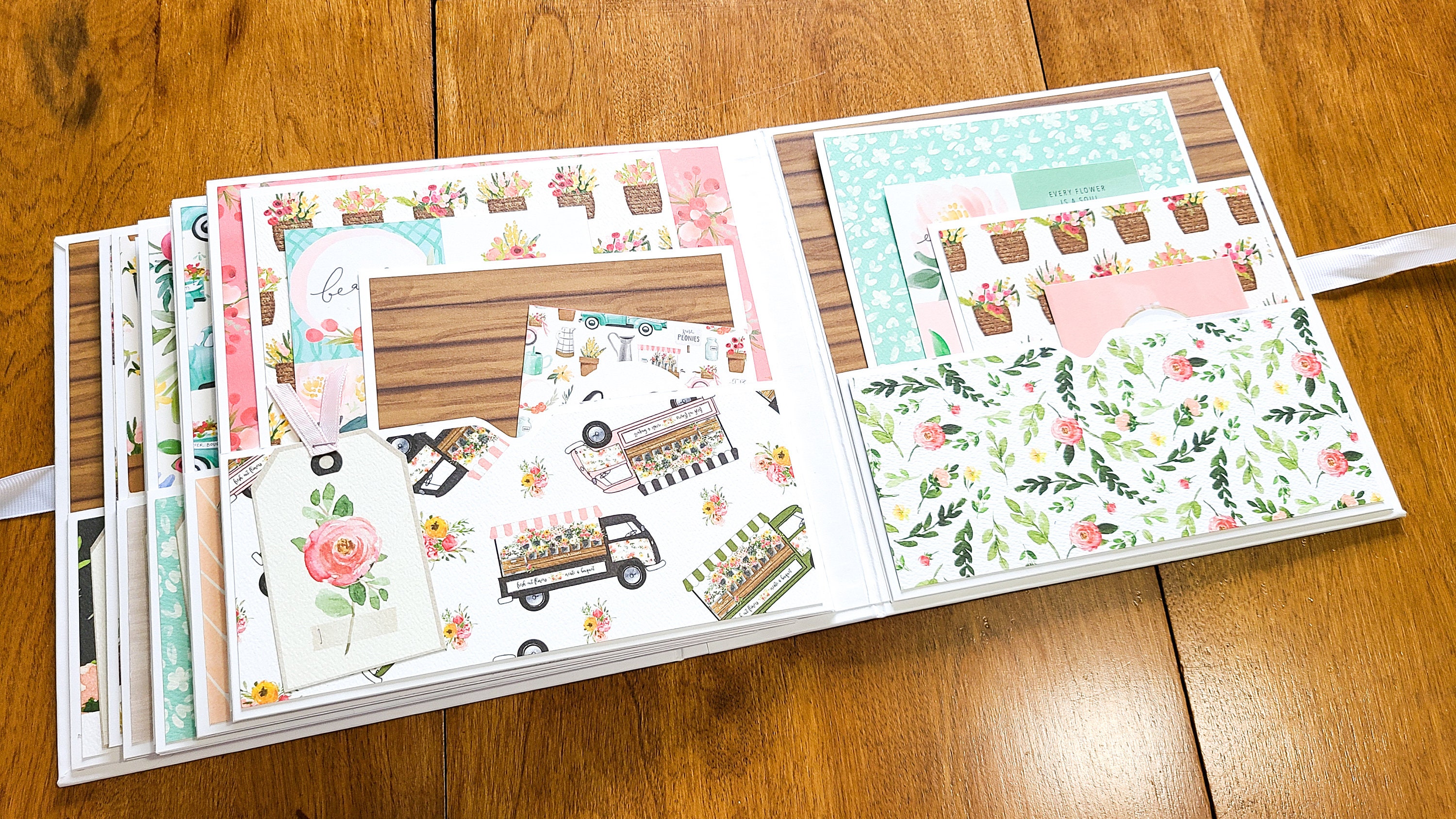 Handmade Mini Album Scrapbook Ready for Photos Carta Bella Spring ...