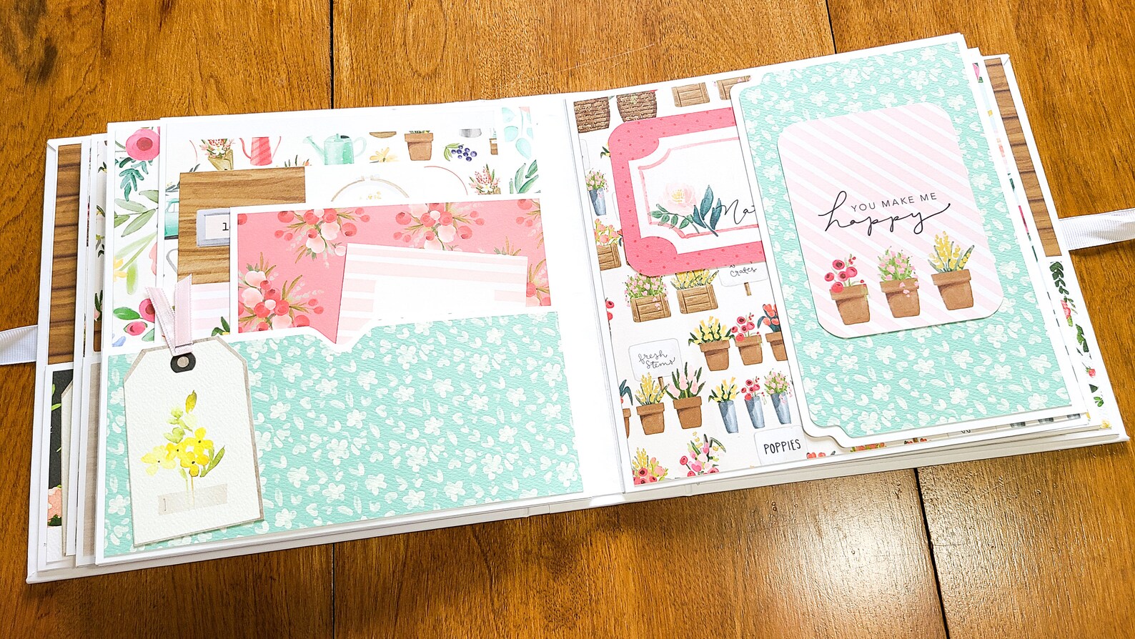 Handmade Mini Album Scrapbook Ready for Photos Carta Bella Spring ...