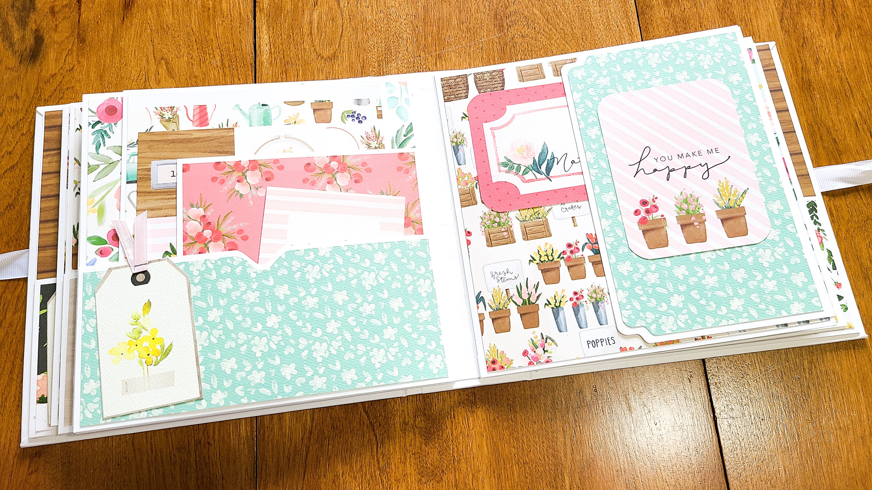 Handmade Mini Album Scrapbook Ready for Photos Carta Bella Spring ...