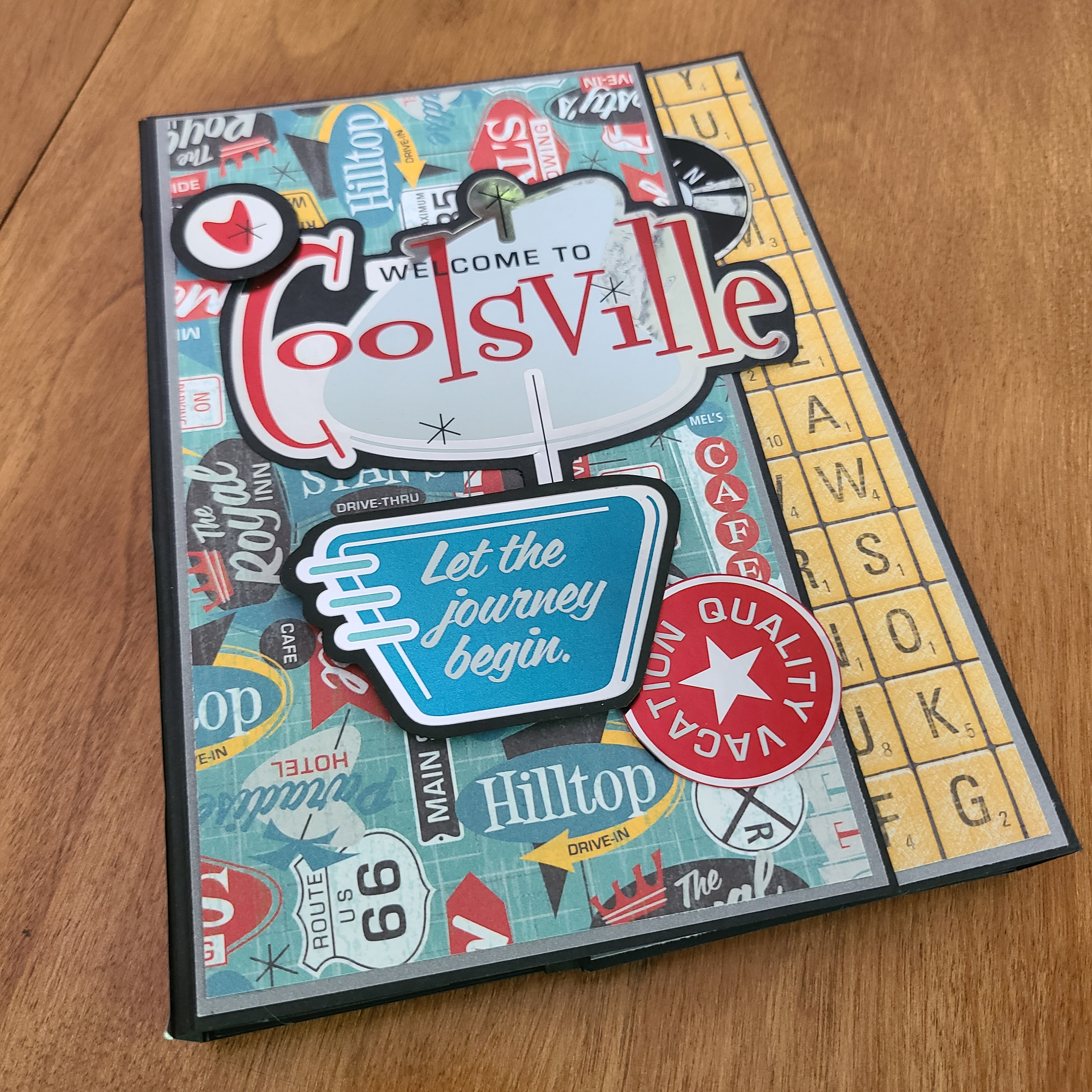 Handmade Mini Folio Album Scrapbook - Retro 50s Road Trip Vacation - Etsy