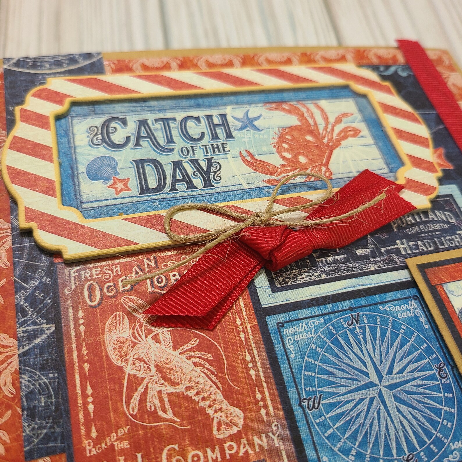 Handmade Mini Album Scrapbook - Ready for Photos - Catch of the Day ...