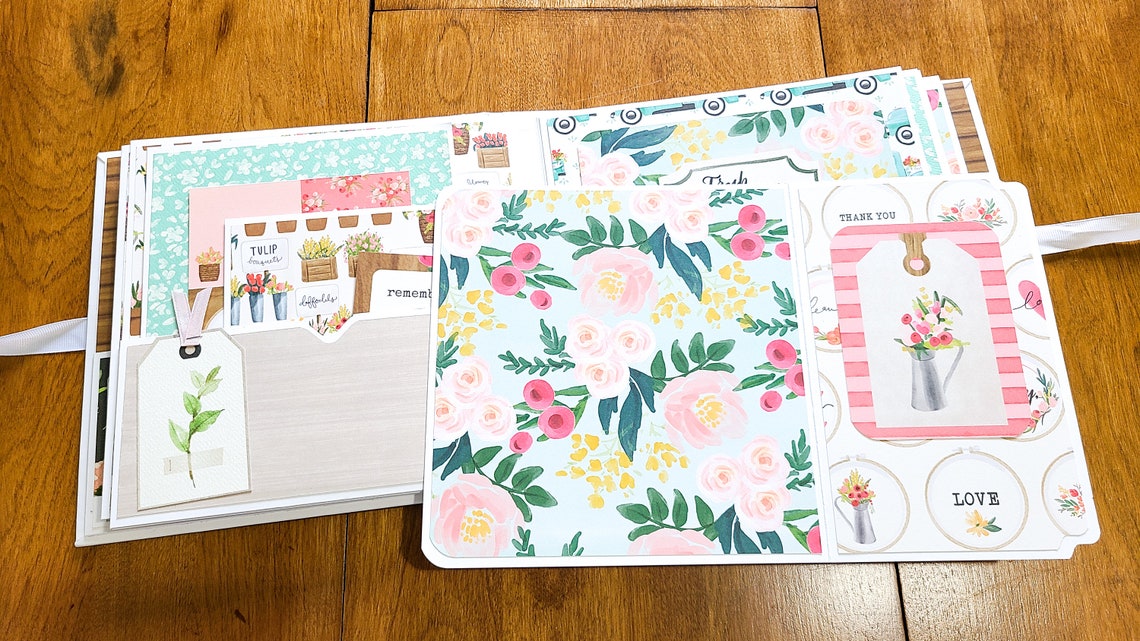 Handmade Mini Album Scrapbook Ready for Photos Carta Bella Spring ...