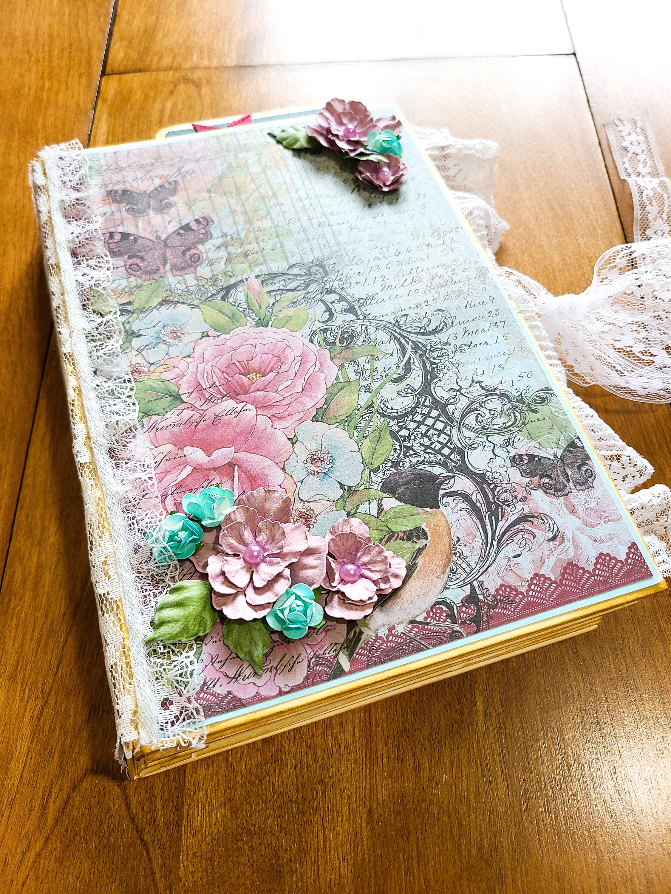 Handmade Mini Album Scrapbook - Ready for Photos - Nature Diary File ...