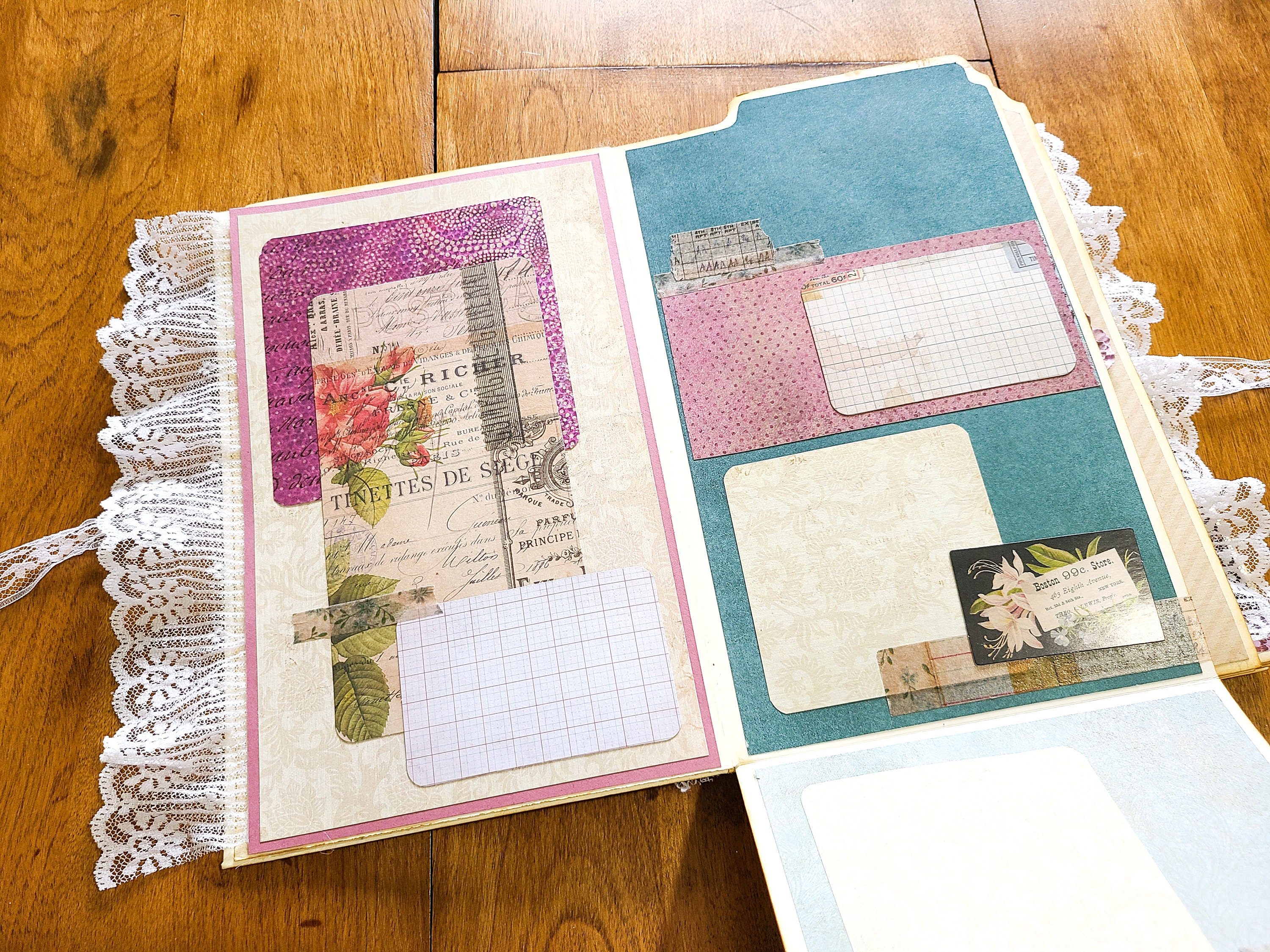 Handmade Mini Album Scrapbook - Ready for Photos - Nature Diary File ...