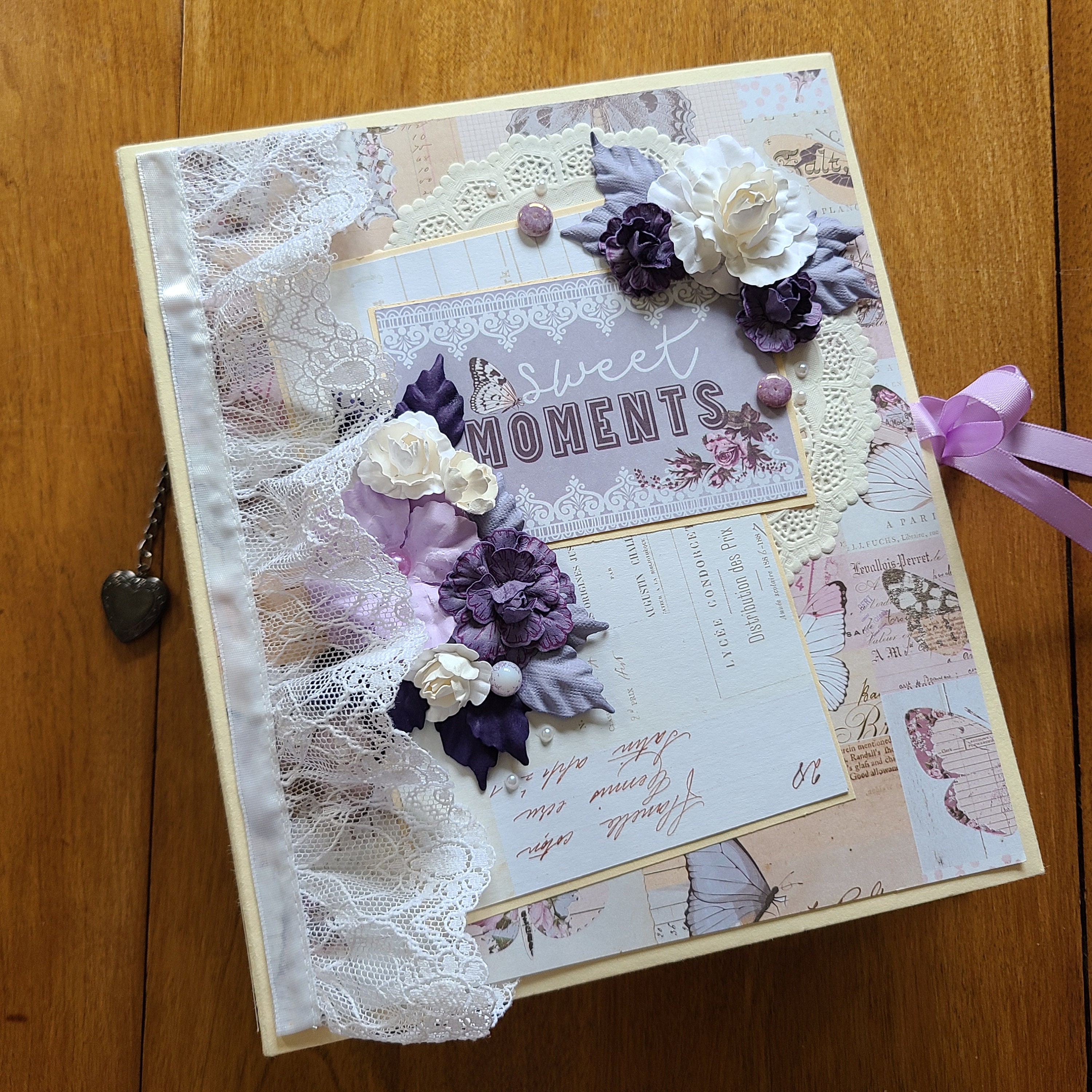 Handmade Mini Album Scrapbook - Ready for Photos - Prima Lavender Sweet ...