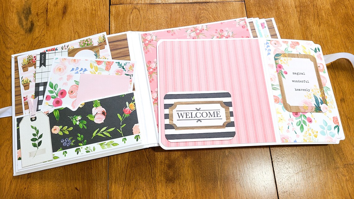 Handmade Mini Album Scrapbook Ready for Photos Carta Bella Spring ...