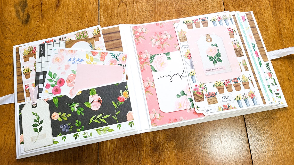 Handmade Mini Album Scrapbook Ready for Photos Carta Bella Spring ...