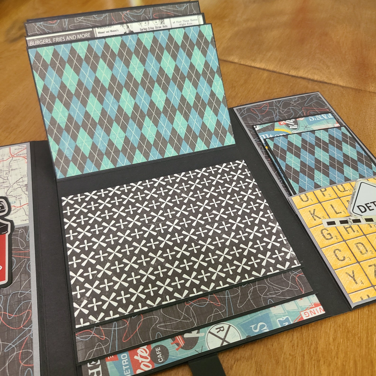 Handmade Mini Folio Album Scrapbook - Retro 50s Road Trip Vacation - Etsy