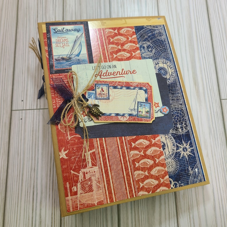 Handmade Mini Album Scrapbook - Ready for Photos - Seas the Day Graphic ...