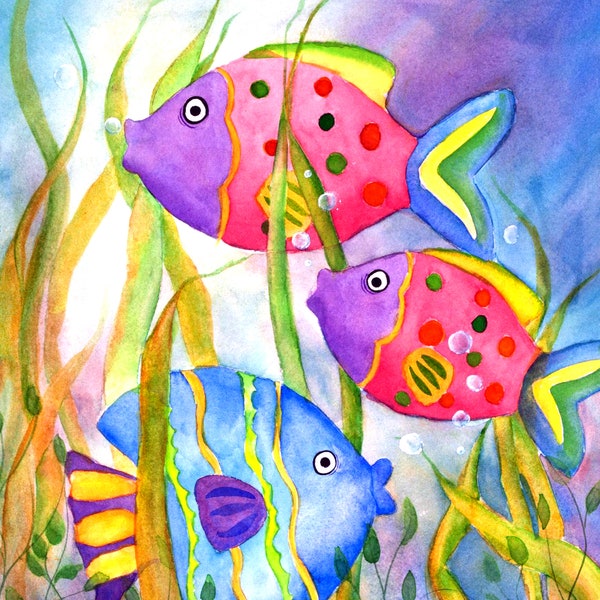 Whimsical Fish Art - Etsy