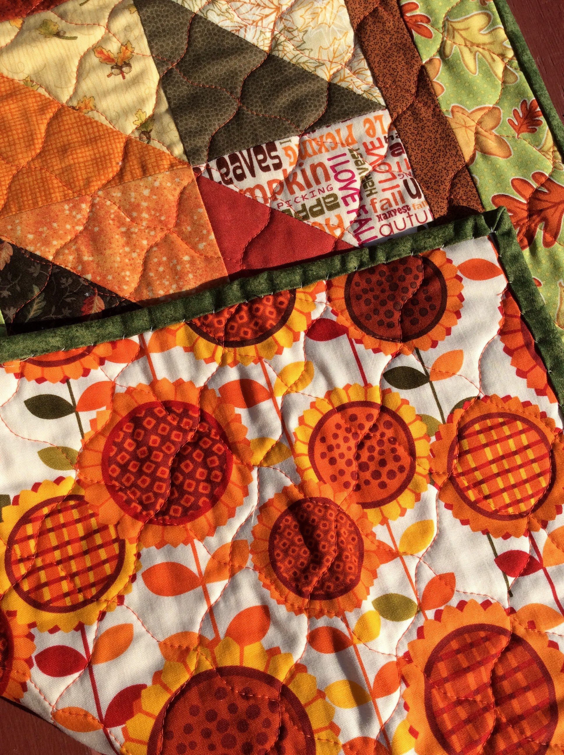 Fall Quilted table runner table topper table decor | Etsy