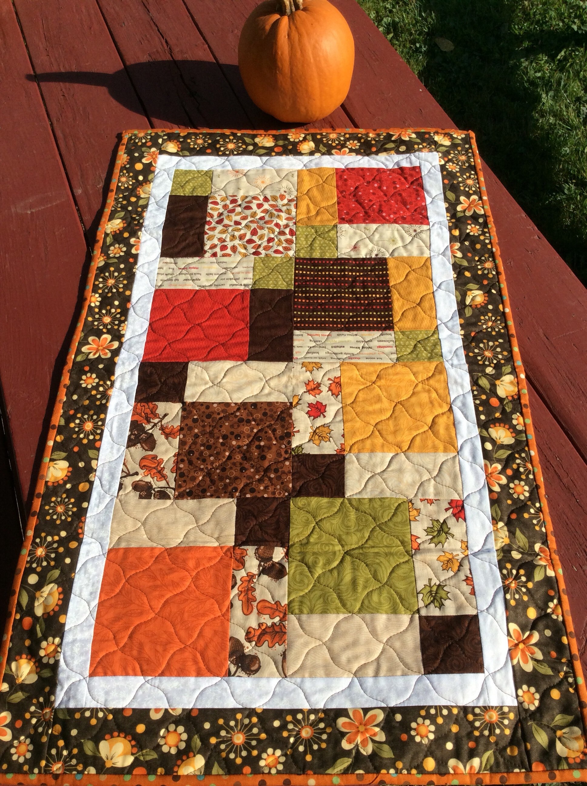 Handmade Quilted Coffee Fall Table Runner Table Topper | Etsy