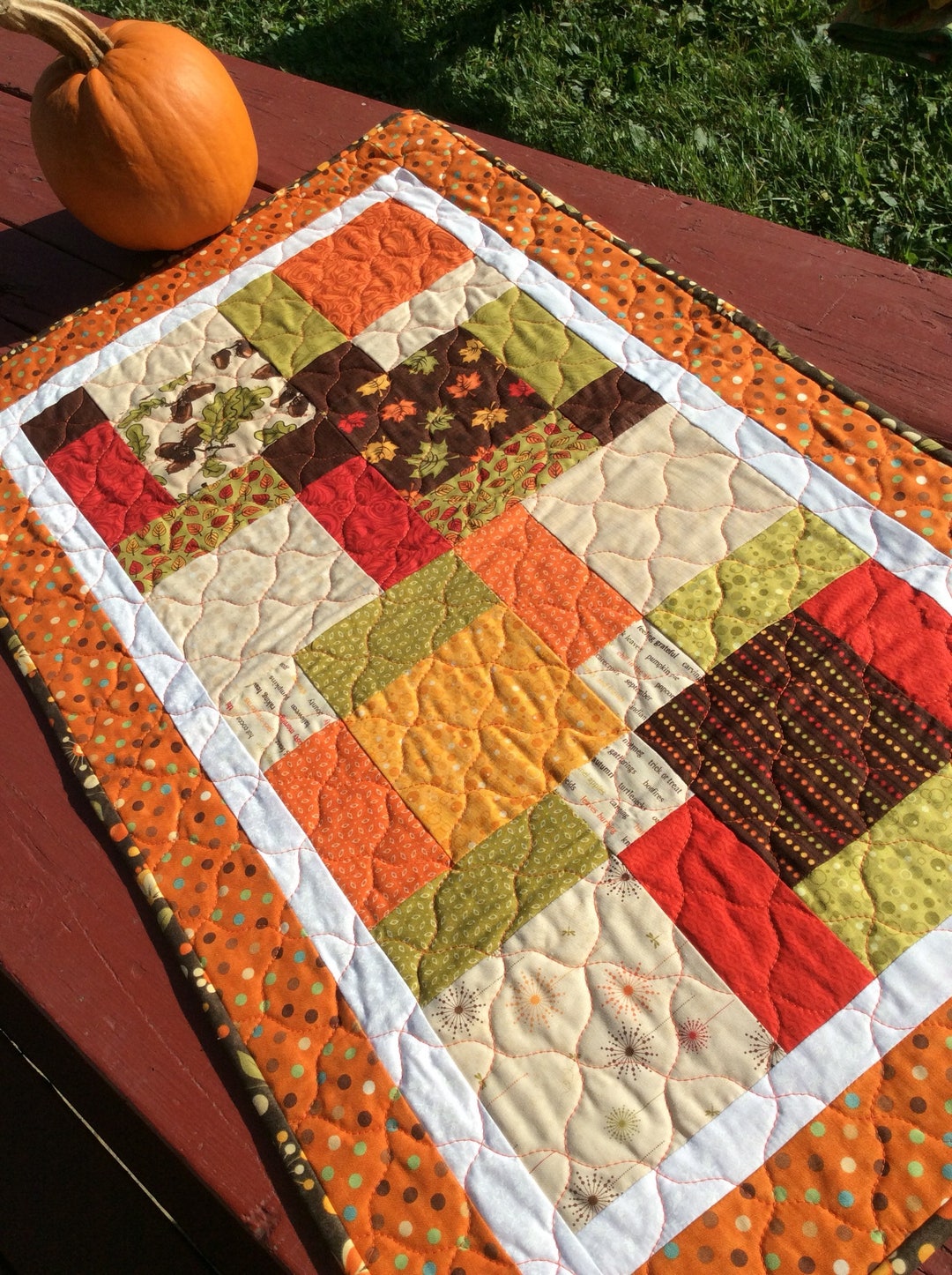 Handmade, Quilted, Fall, Table Runner, Table Topper, Table Decor, Home ...