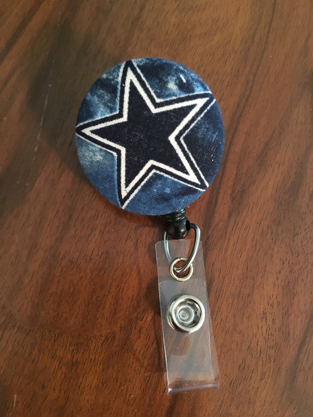 Dallas Cowboys, Badge ID Holder, Fabric Covered Button Badge ID Holder ...