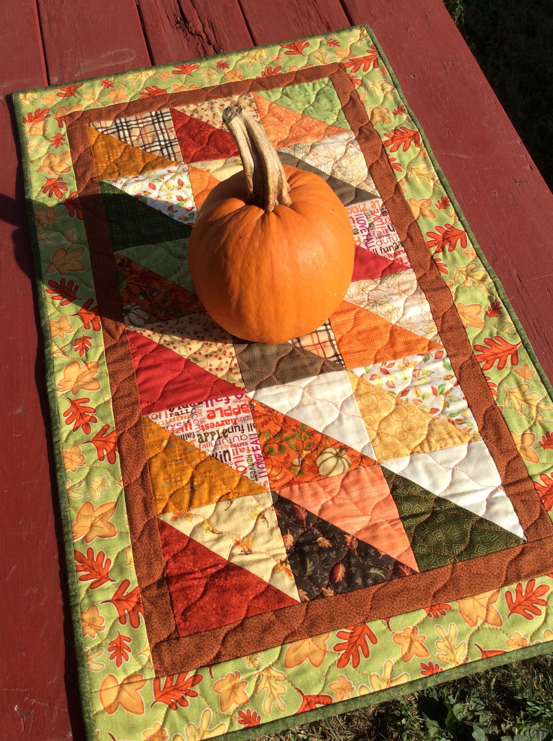 Fall Quilted table runner table topper table decor | Etsy