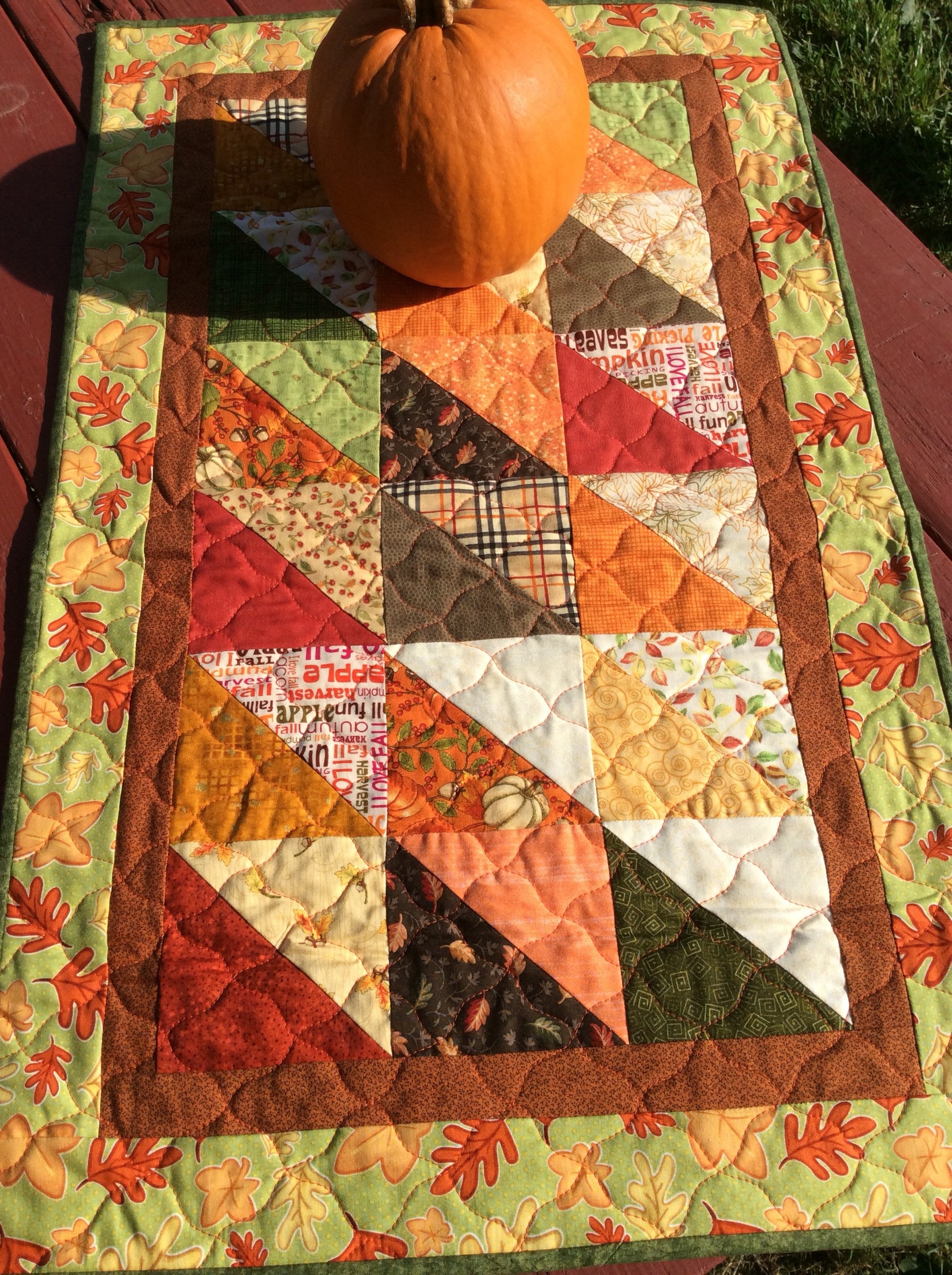 Fall Quilted table runner table topper table decor | Etsy