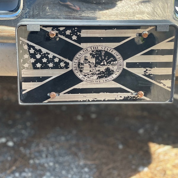 Florida Flag Car Tag - Etsy
