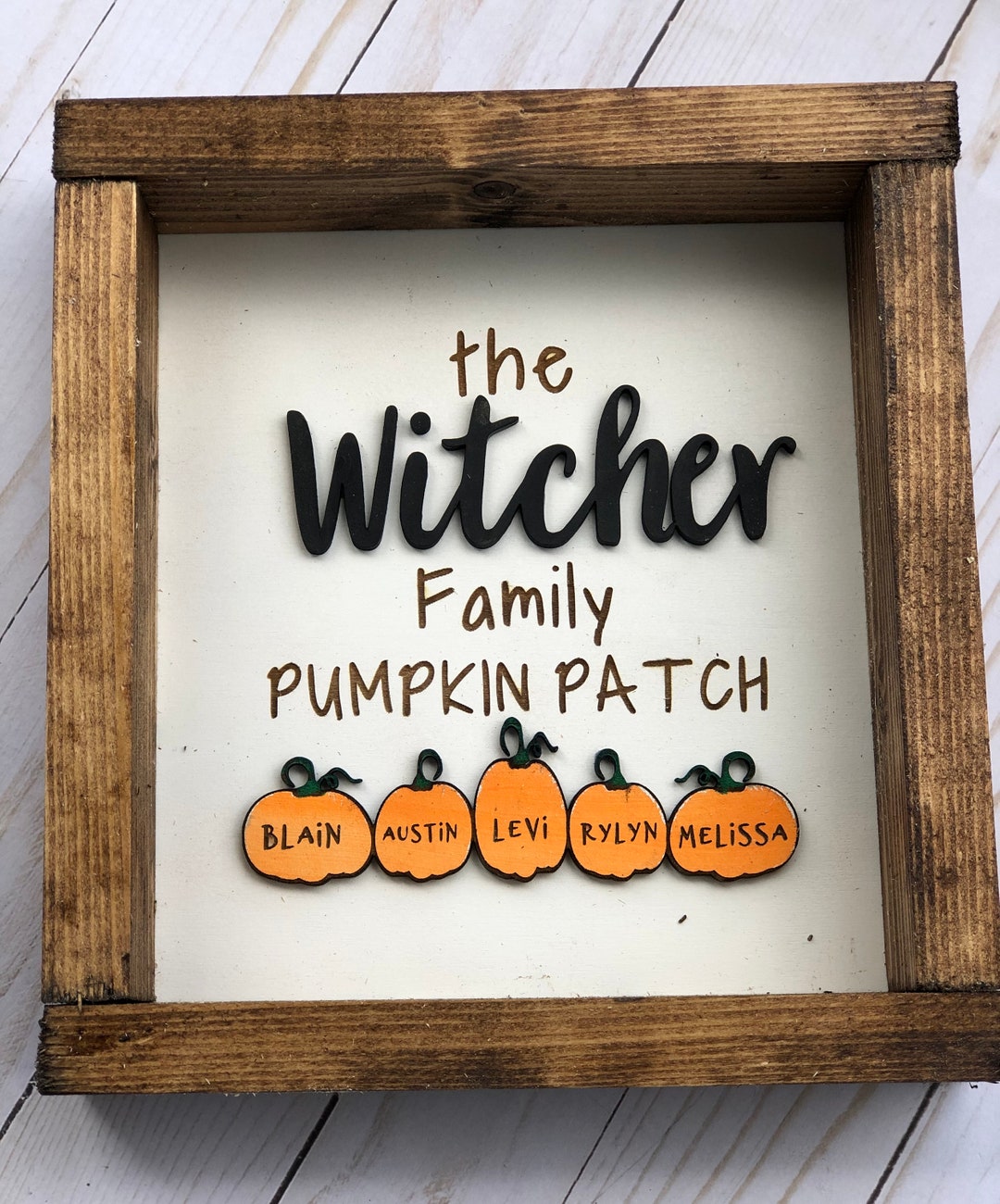 Personalized Pumpkin Patch Sign Fall Sign .names on Pumpkins Last Name ...