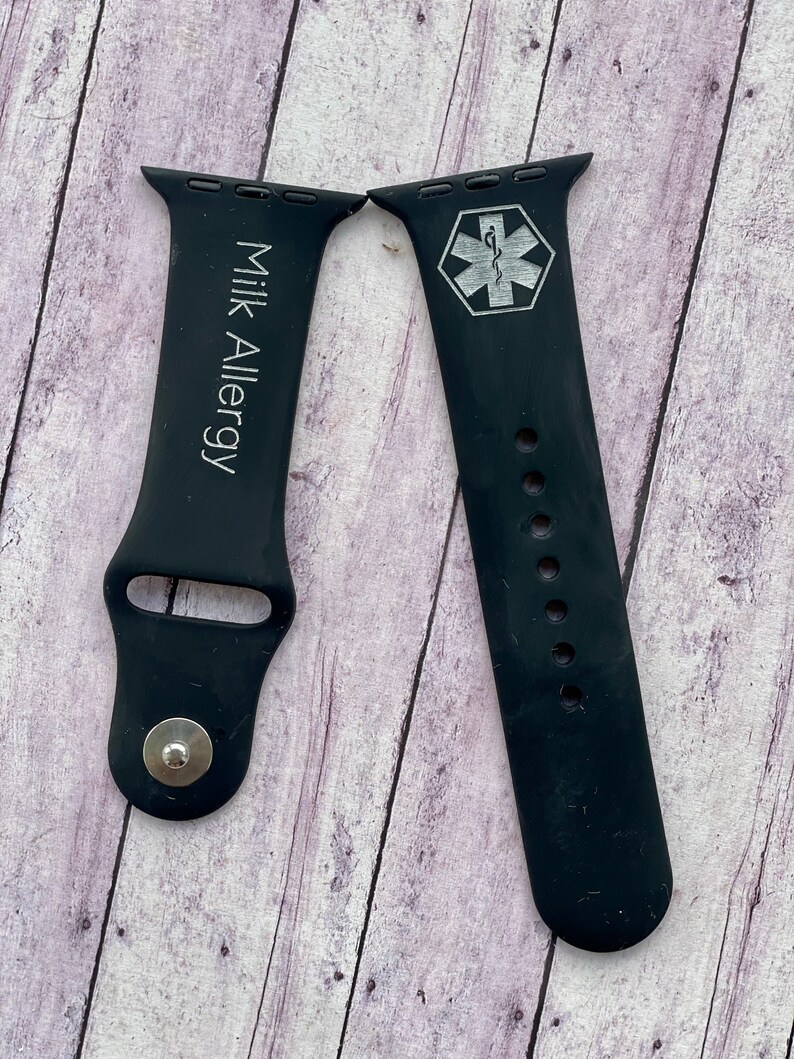 Personalized Medical Alert Watch Band Compatible With Apple - Etsy