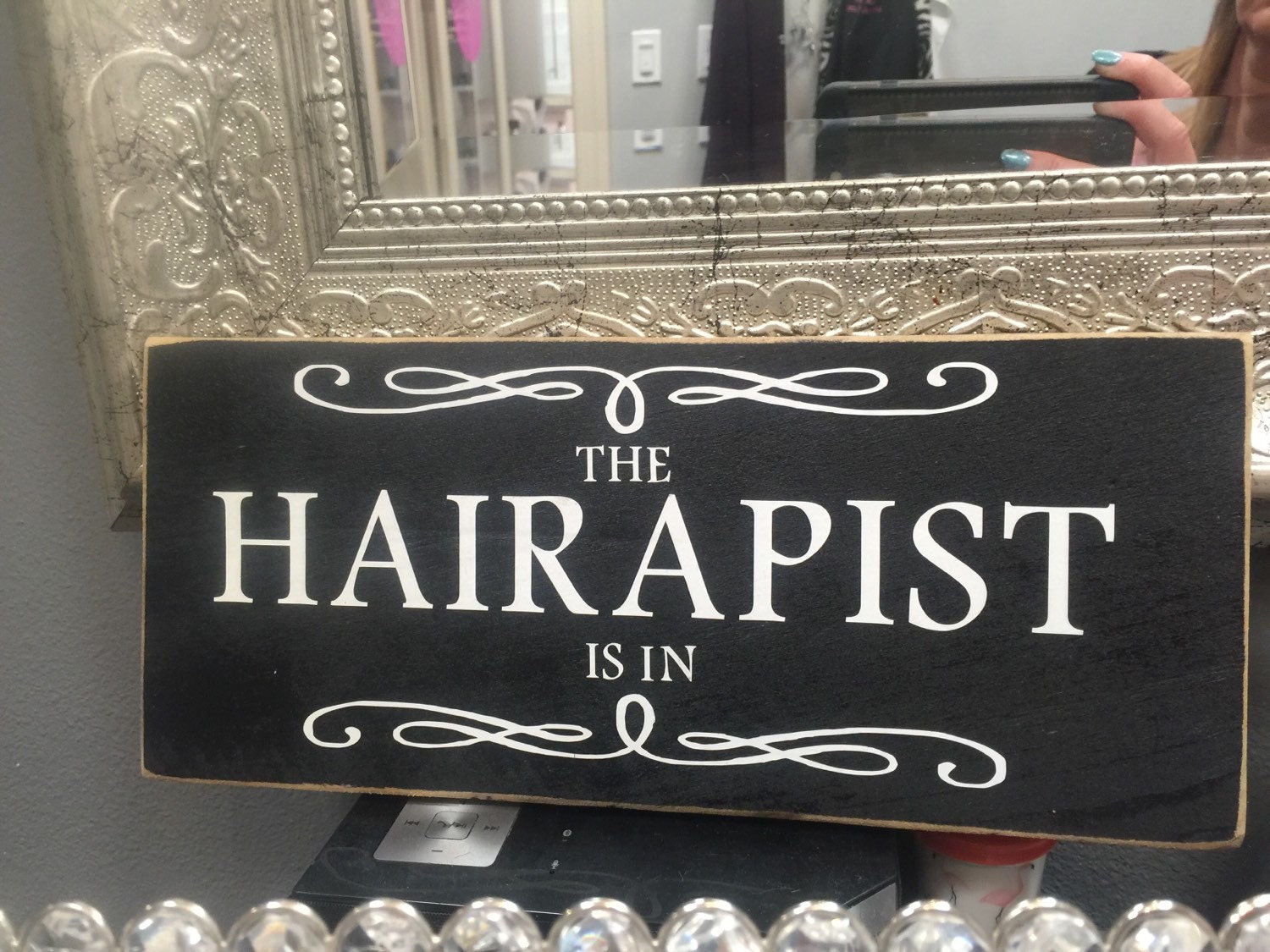 The Hairapist is in Wood Sign stylist gift | Etsy