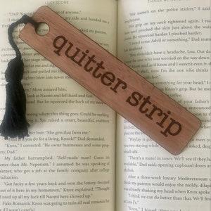 Quitter Strip Bookmark, Wood Bookmark, Funny Bookmark - Etsy