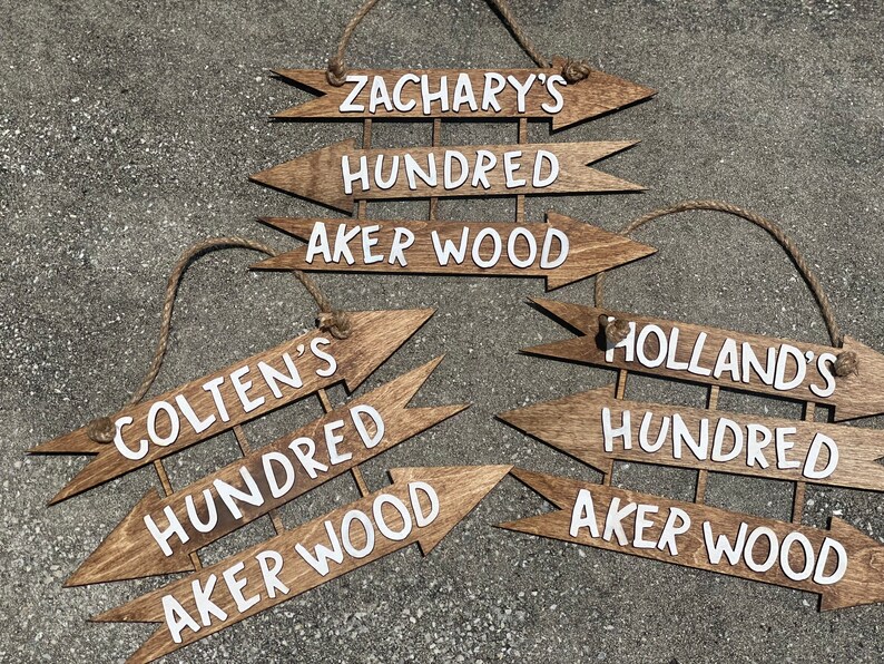 Personalized Hundred Aker Wood Sign, Pooh Nursery Decor, Baby Name Sign ...