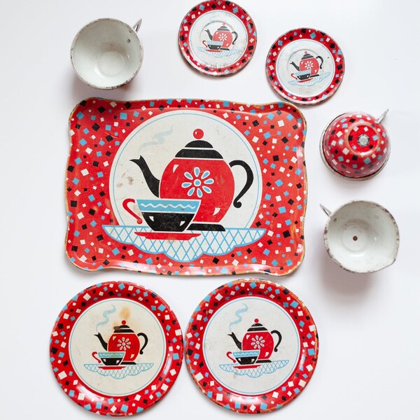 Tin Tea Set - Etsy