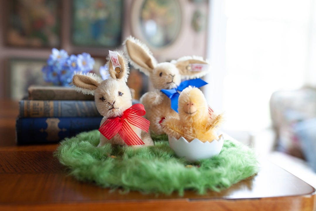 Vintage Steiff Easter Display Bunny Chick Steiff - Etsy