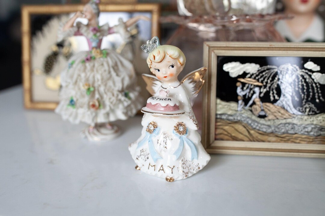 Lefton May Birthday Angel, Mother's Day Figurine - Etsy