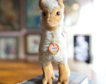 Vintage 1950s Large Steiff Llama Lama Soft Toy With Button and Flag 10 ...
