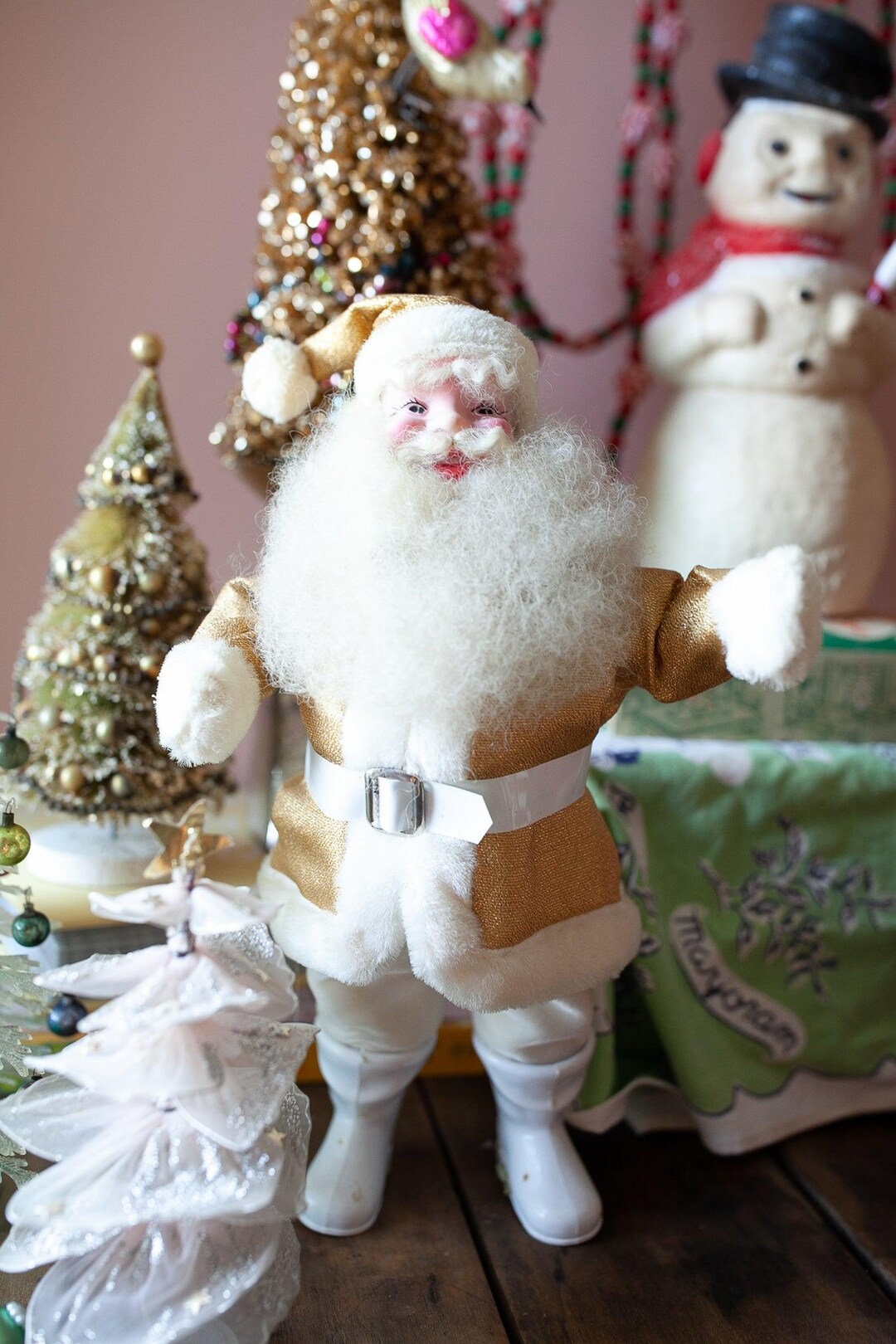 Vintage Harold Gale Santa Gold Santa - Etsy