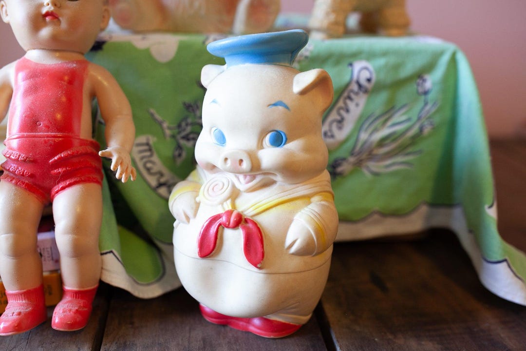 Vintage 1958 Edward Mobley Sailor Pig Rubber Squeak Toy - Etsy