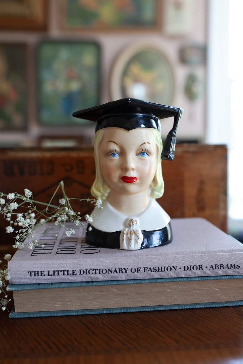 Vintage Lady Head Vase - Graduate - Graduation Gift- Head Vase- Lady ...