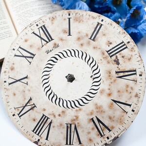 Vintage Clock Face- United Made in USA Metal Clock Face- Roman Numerals ...
