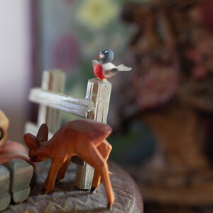 Vintage Anri Thorens Swiss Music Box Girl Deer Birds Mushrooms Hi Lilli ...