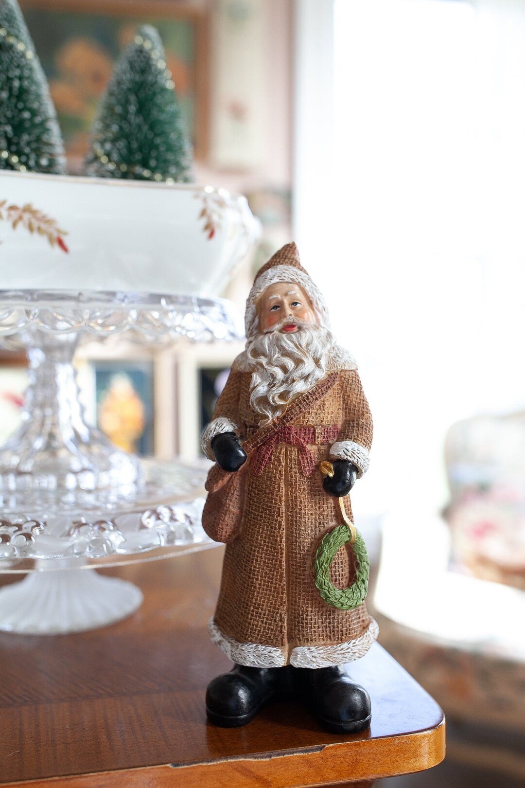 Vintage Santa - Brown Cloak Santa - Etsy